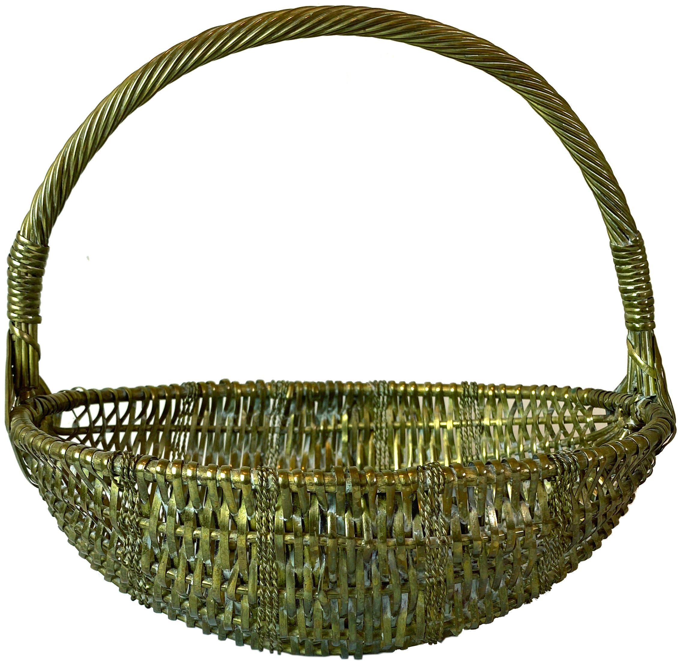Brass Woven Basket with Handle – Patina Polished Living