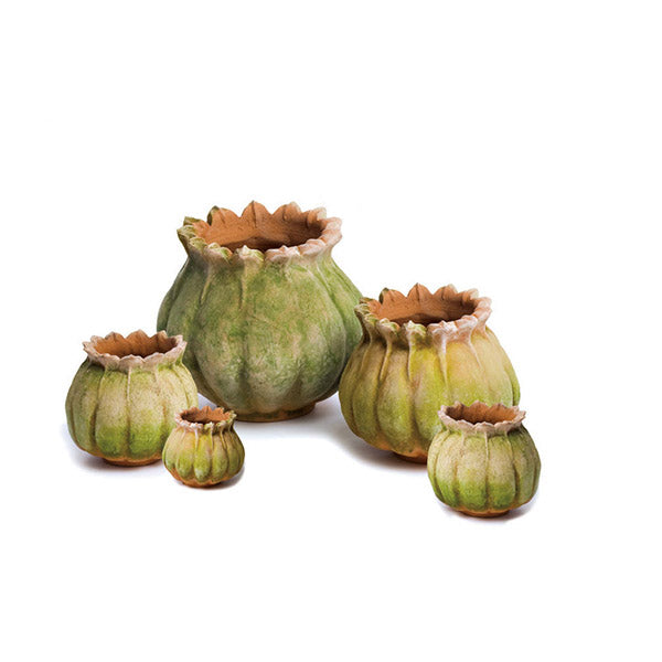 Aged Poppy Planter with Saucer – Patina Polished Living